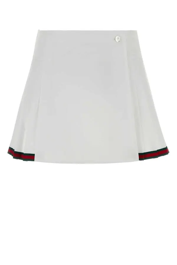Gucci Poplin Mini Skirt - White