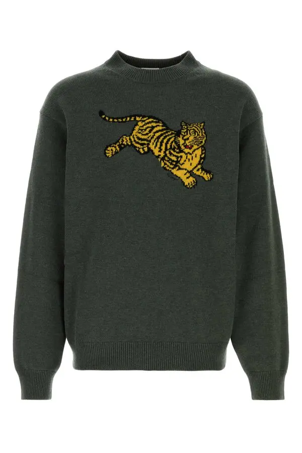 Kenzo Tiger Intarsia Wool-cotton Knit Sweater