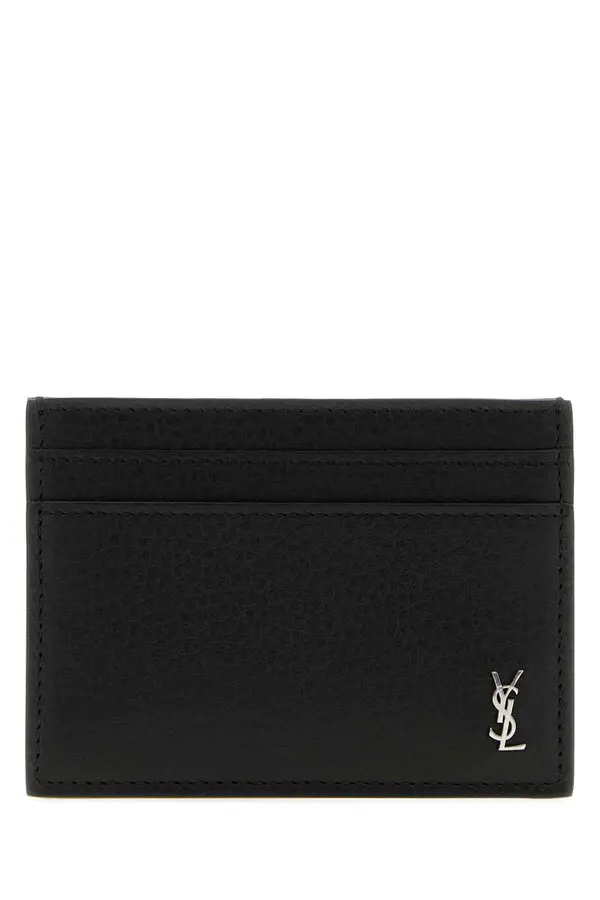 Saint Laurent Mini Leather Tiny Card Holder 10cm X 7.5cm