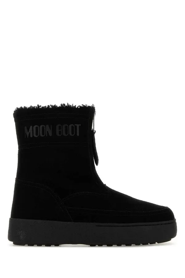 Moon Boot Ltrack Lara Suede Shearling Ankle Boots - Black
