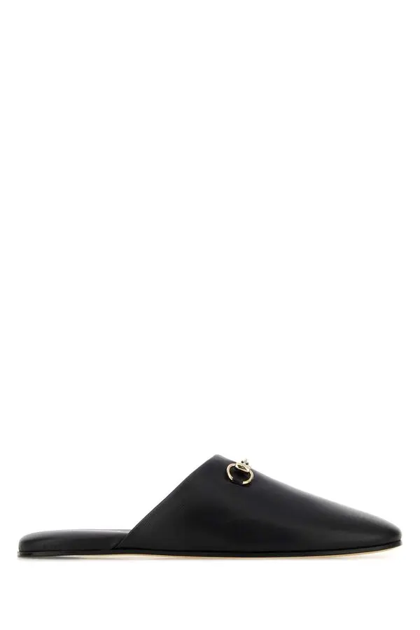 Gucci Nappa Leather Slippers - Black