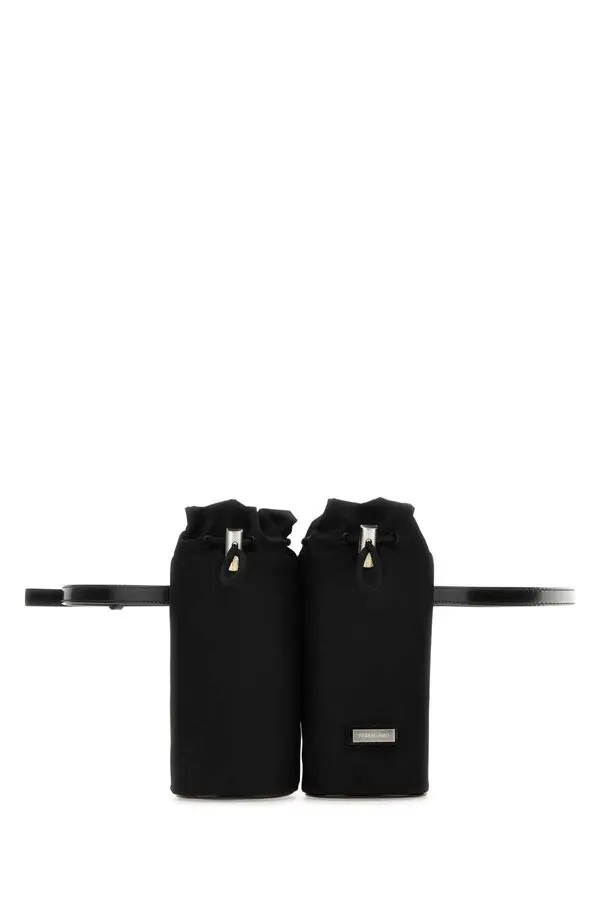 FERRAGAMO Wait Remove Brand Name Per Instruction; Must Not Include Brand Name. Title Must Not Include Color. Include Dimensions. Item Is Belt Handbag Crossbody. Provide: "econyl Belt Bag Handbag" Etc. Include 9 Cm X 23 Cm. Allowed - Black