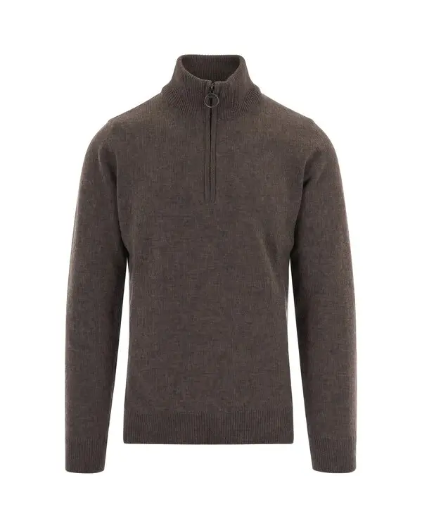Barbour Wool Half-zip Mock Neck Sweater - Military Marl