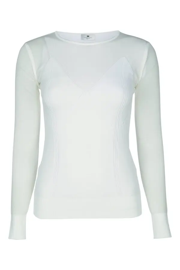 Elisabetta Franchi Textured Knit Sweater Top