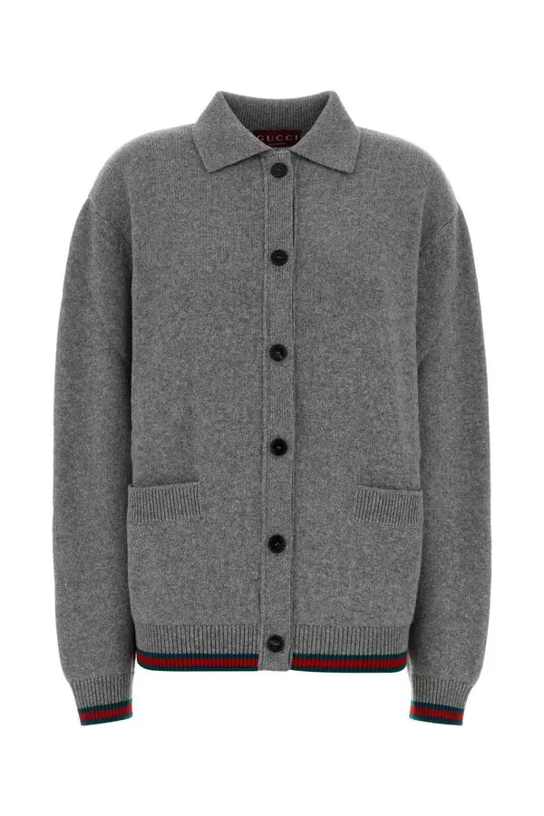 Gucci Oversize Wool-cashmere Cardigan - Grey