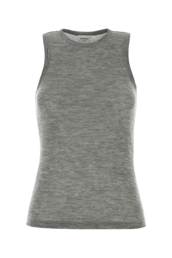 Saint Laurent Melange Cashmere Tank Top