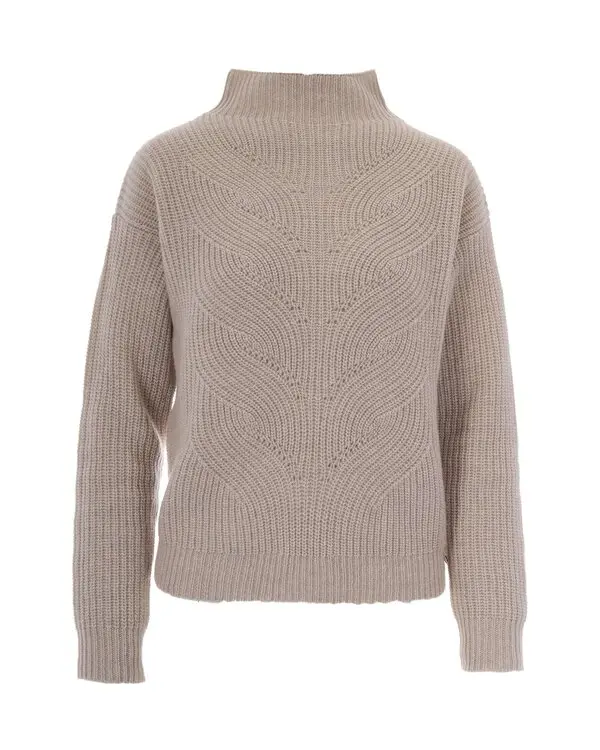 Herno Turtleneck Knit Sweater With Chevron Pattern - Chantilly
