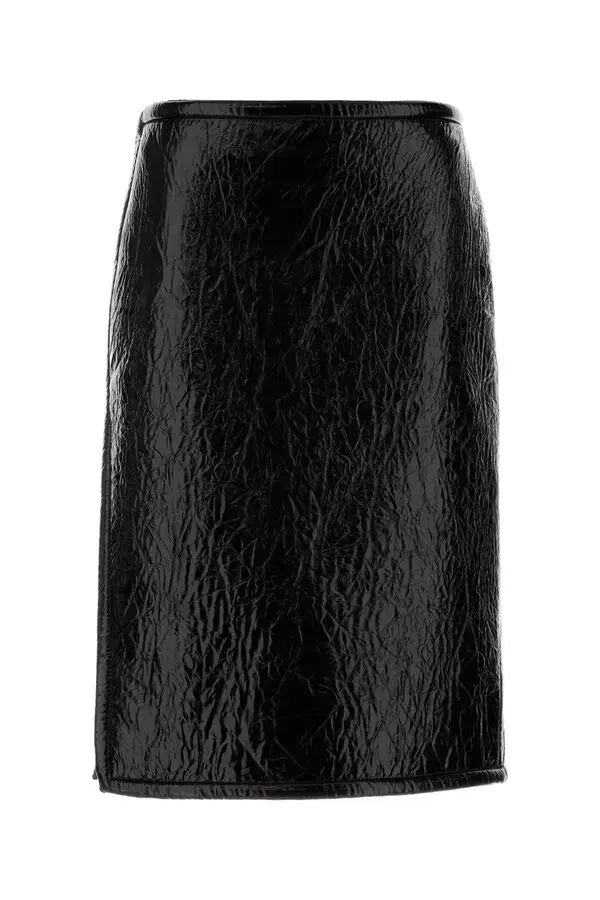 Gucci Lamb Leather Mini Skirt With Vented Design - Black