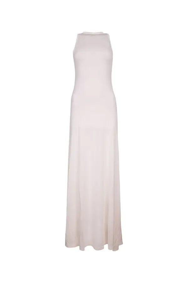 Jacquemus Sculpted Draping Jacquard Knit Maxi Dress - Offwhite