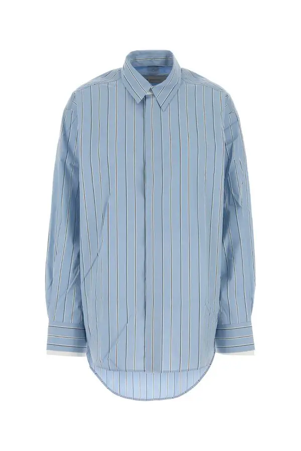 AMI Paris Oversized Striped Detail Poplin Shirt