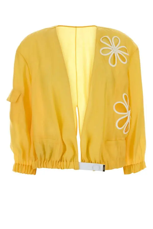 Fendi Light Knit Jacket In Cupro-silk Blend - Yellow