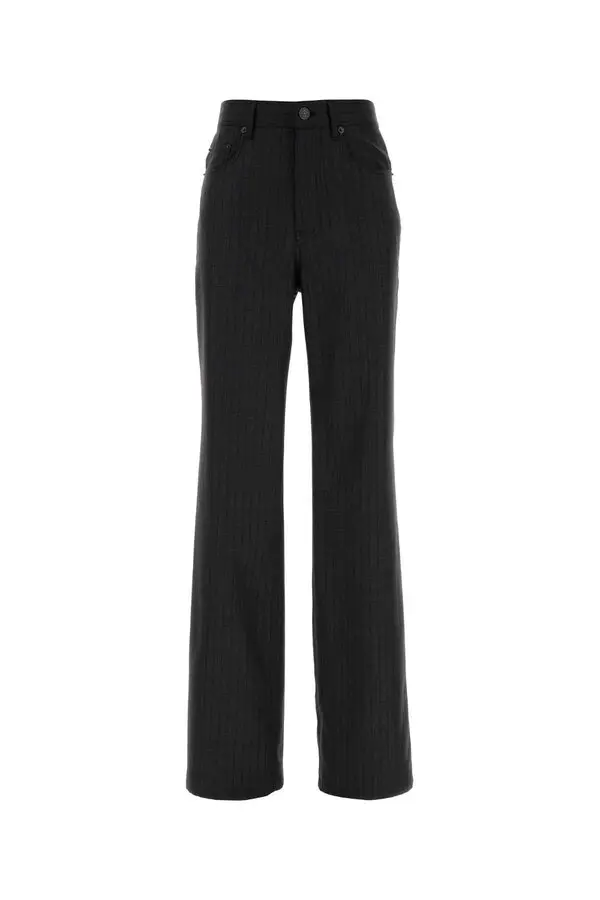 Balenciaga Embroidered Wool Palazzo Pants For - Stripped