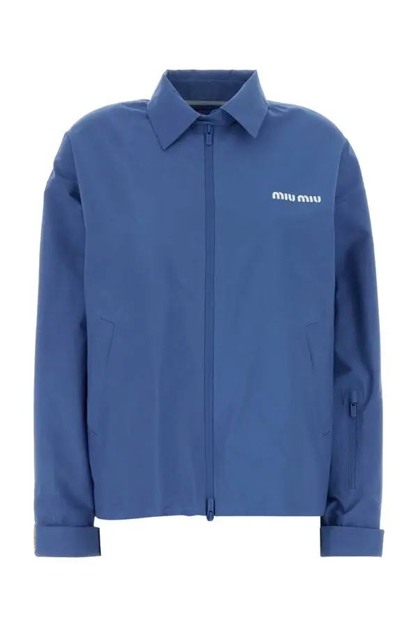 Miu Miu Tech Fabric Zip-up Windbreaker