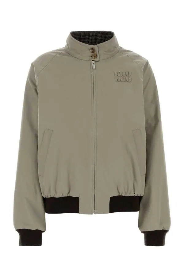 Miu Miu Reversible Cotton-blend Jacket With Virgin Wool Lining - Grey
