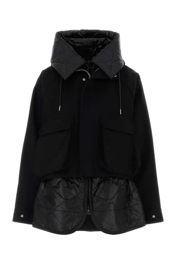 Sacai Sleek Nylon And Wool Jacket For