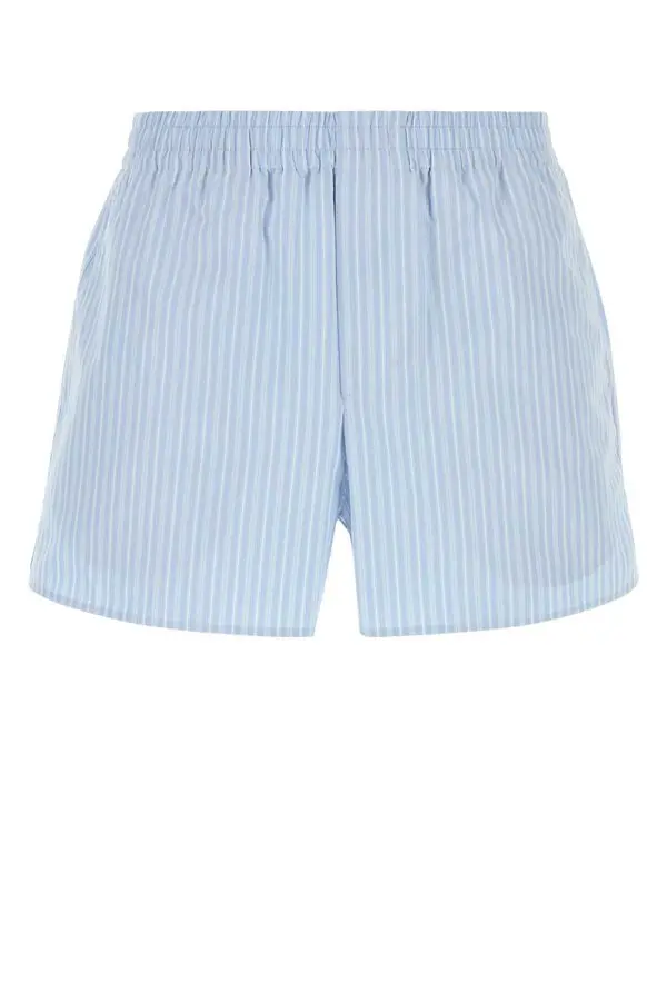 AMI Paris Striped Cotton Poplin Shorts