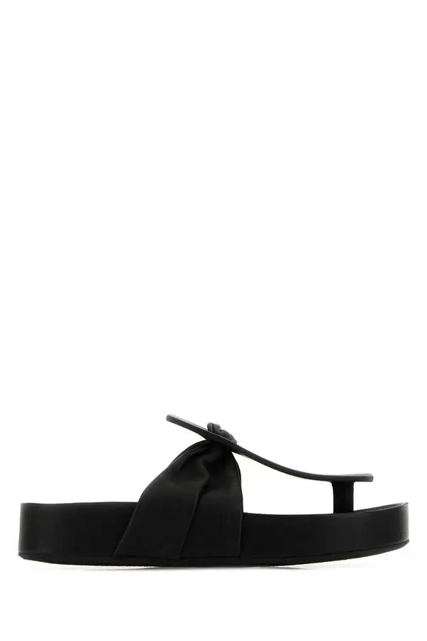 UMA WANG Leather Thong Slip-on Slides - Black