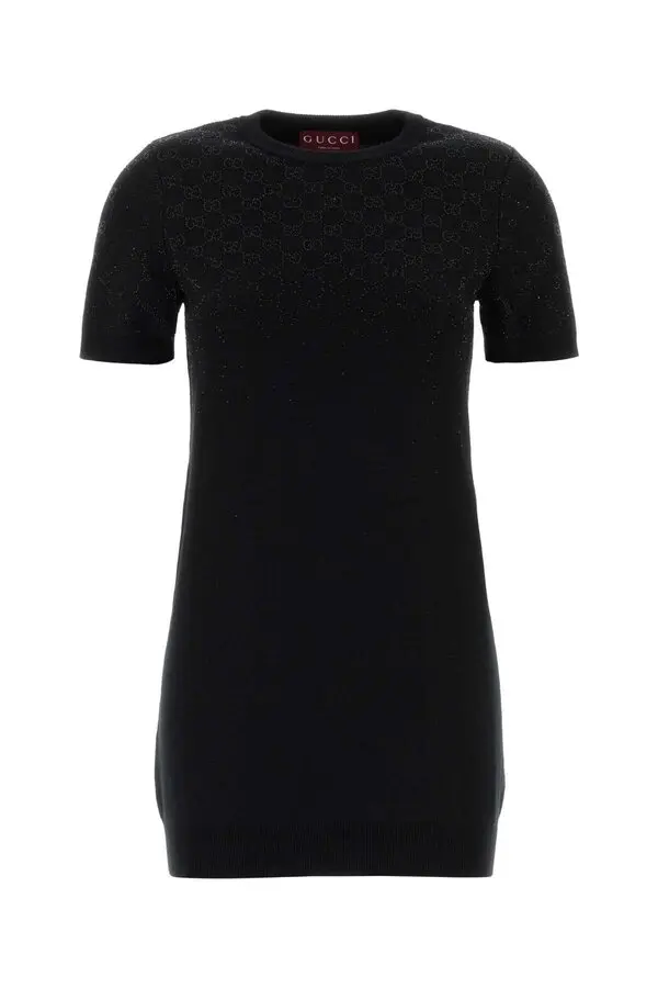 Gucci Wool-blend Mini Dress - Black