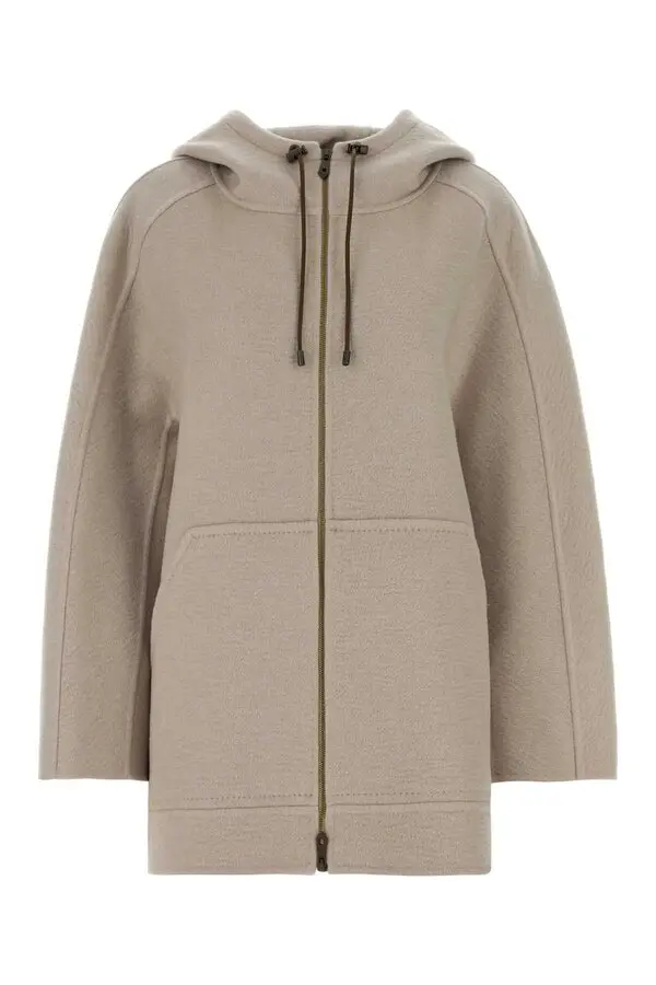 ATELIER 100% Cashmere Hooded Zip-up Jacket