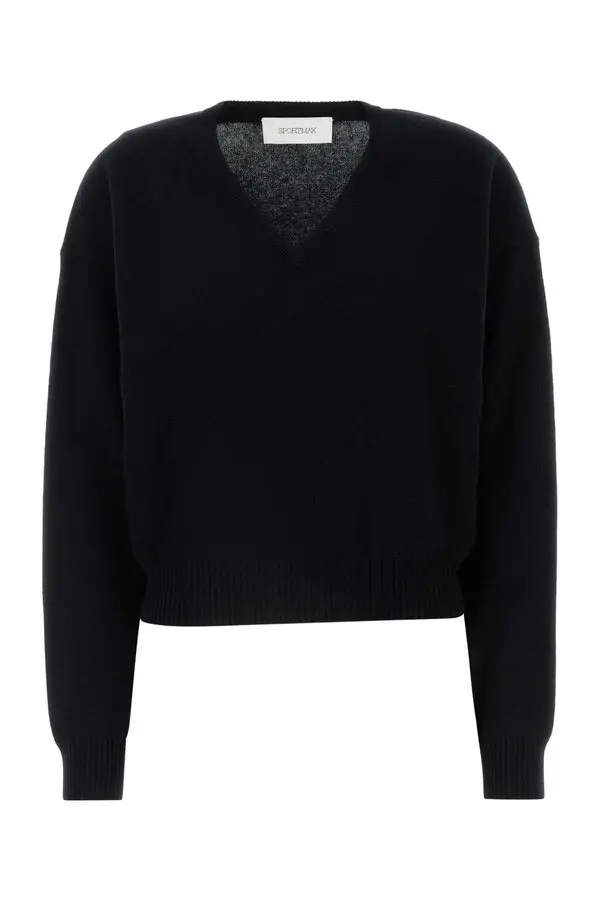 Sportmax Polis Wool-cashmere Knit Outerwear For - Black