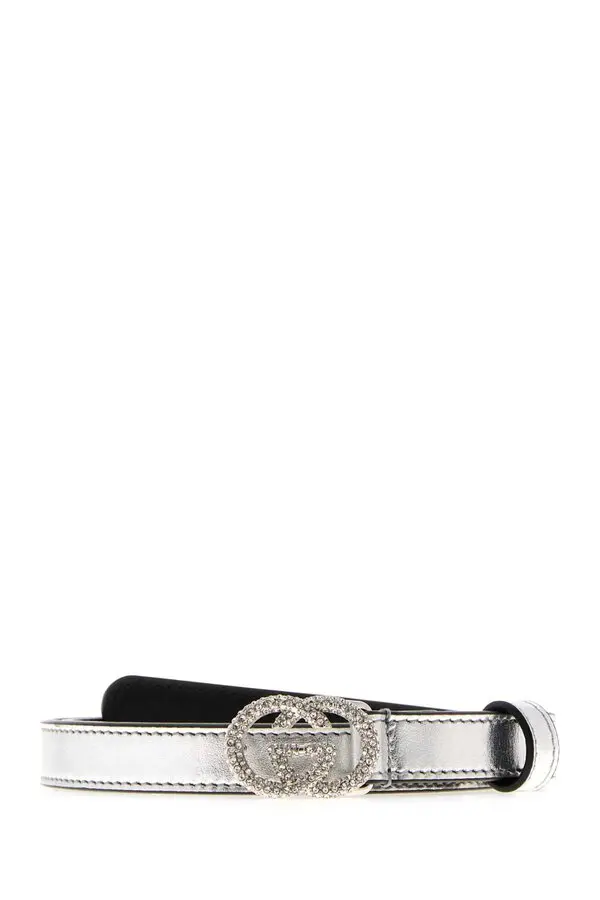Gucci Nappa Leather Belt With 1.5 Cm Width And Metal Hardware