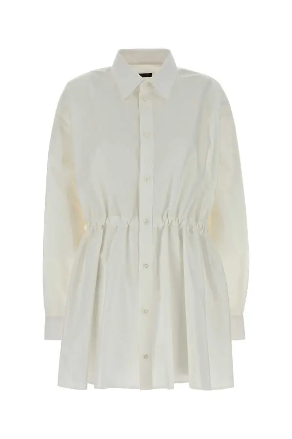Balenciaga Poplin Shirt Dress - White