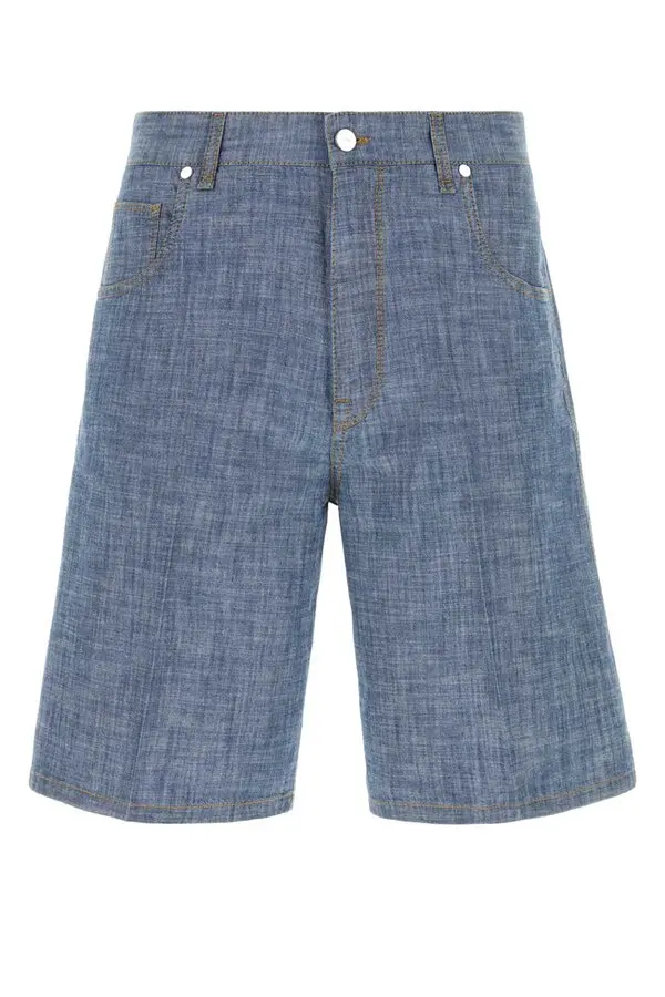 Fendi Chambray Bermuda Shorts