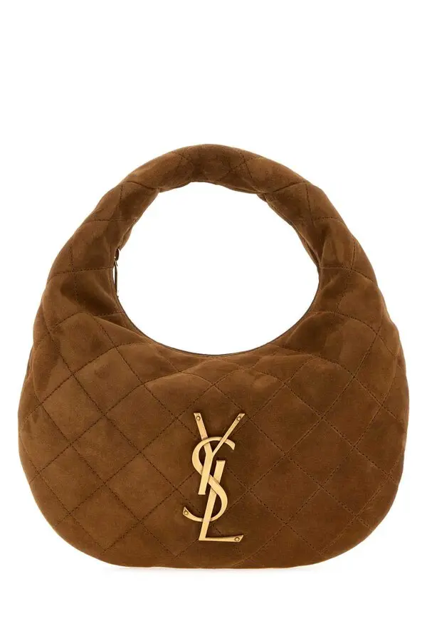 Saint Laurent Icarino Suede Shoulder Handbag, 22 X 17 X 7 Cm