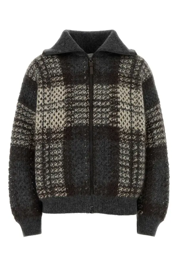 Brunello Cucinelli Embroidered Mohair-blend Zip-up Cardigan