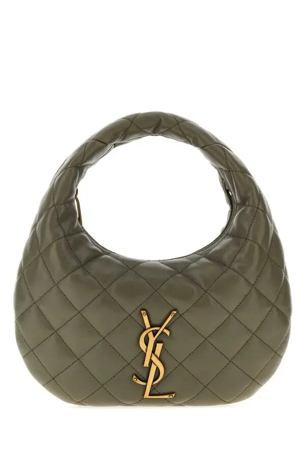 Saint Laurent Nappa Leather Shoulder Bag With Golden Hardware - Green