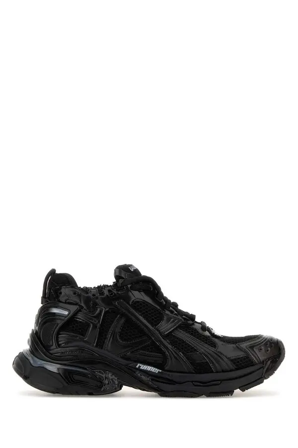 Balenciaga Runner Led Mesh And Rubber Sneaker - Black