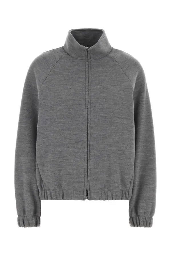 Max Mara Melange Wool-blend Oversized Sweatshirt - Grey