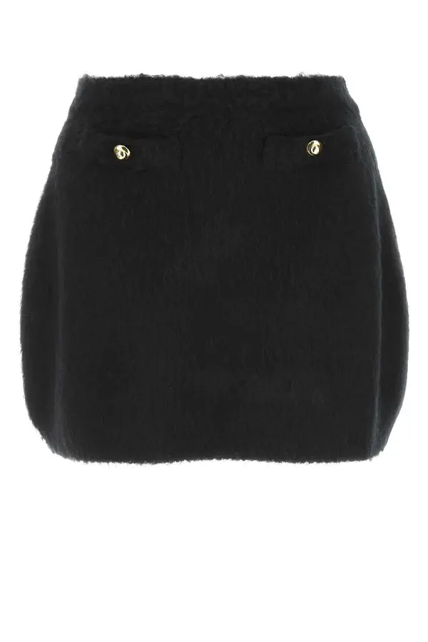 Miu Miu Stretch Wool Blend Mini Skirt