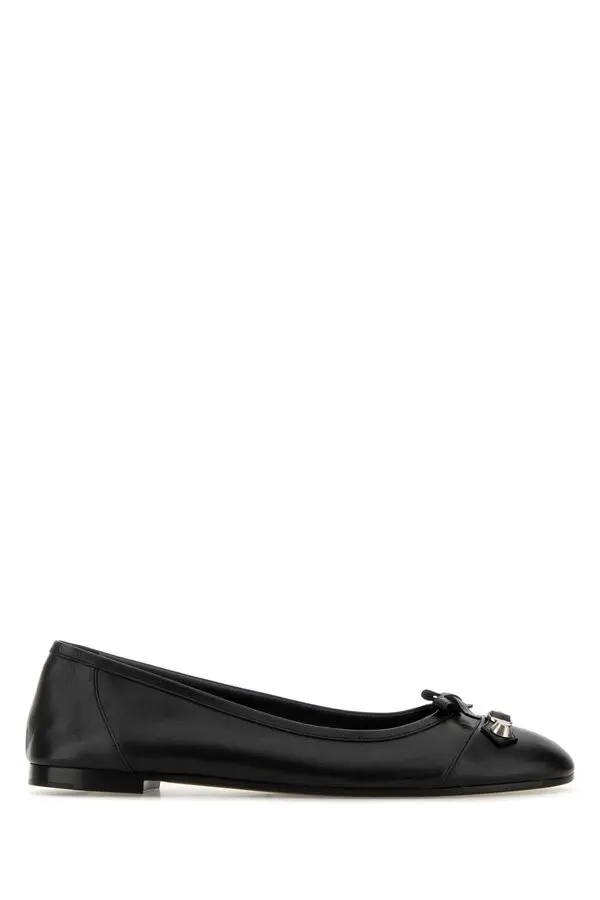Balenciaga Leather City Up Ballerinas