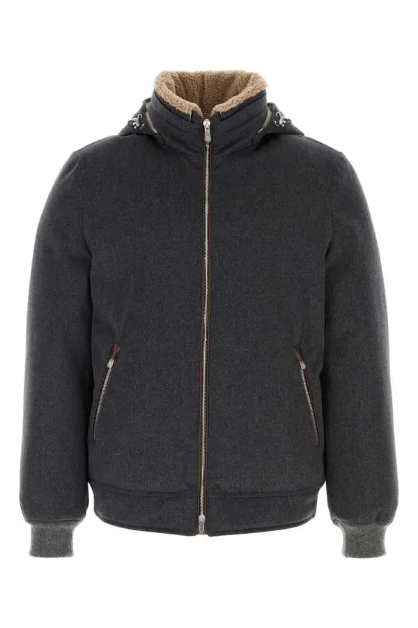 Brunello Cucinelli Wool Padded Jacket - Grey