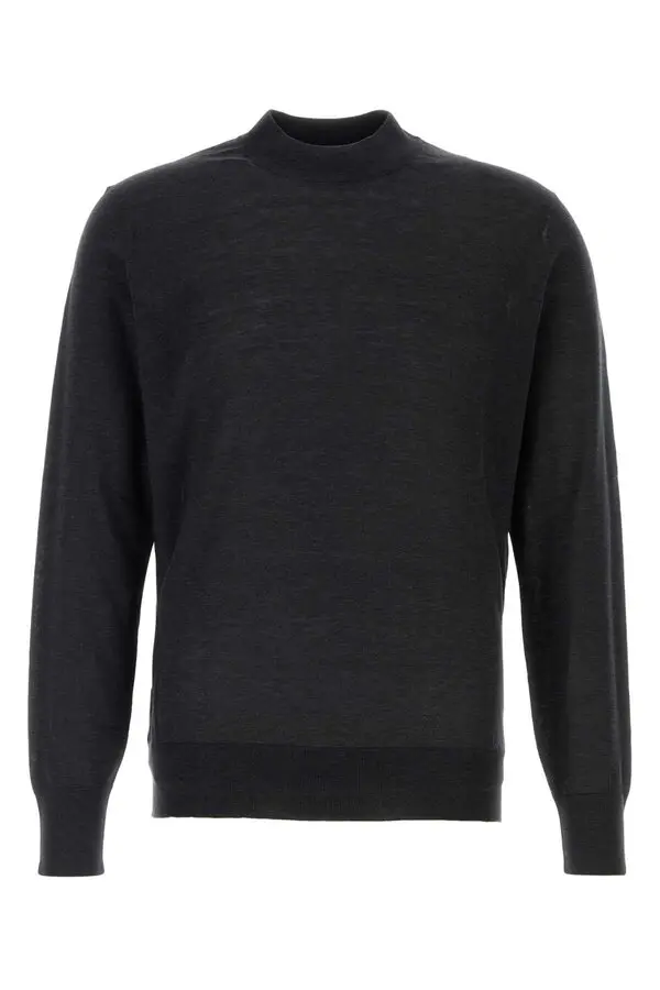 Brunello Cucinelli Luxury Slate Silk-blend Knit Sweater - Black