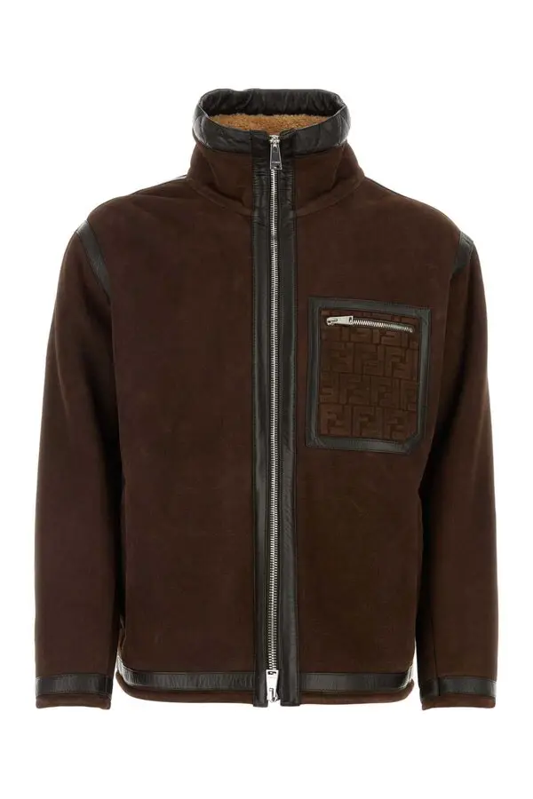 Fendi S Suede Jacket In Soft Lambskin
