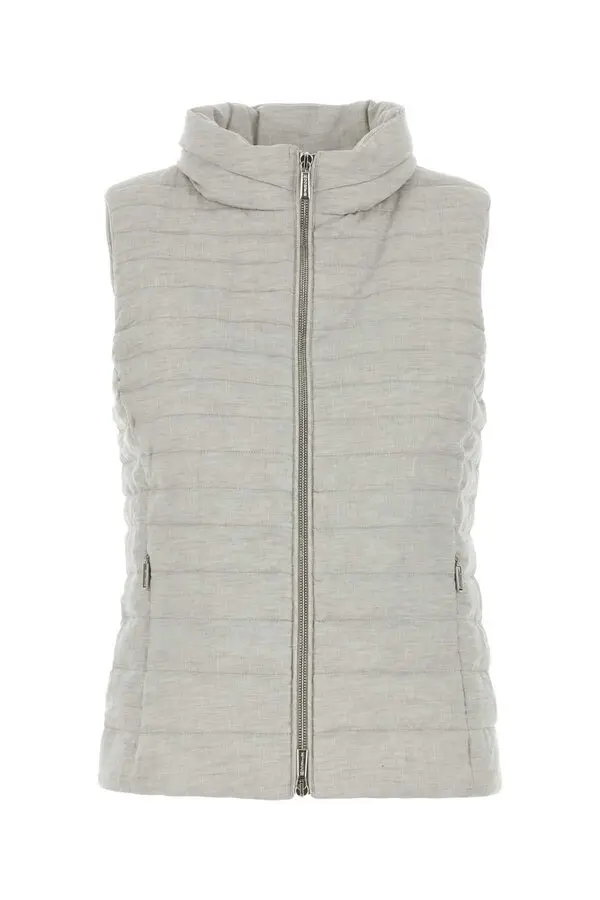 MOORER Villan Linen Sleeveless Down Jacket