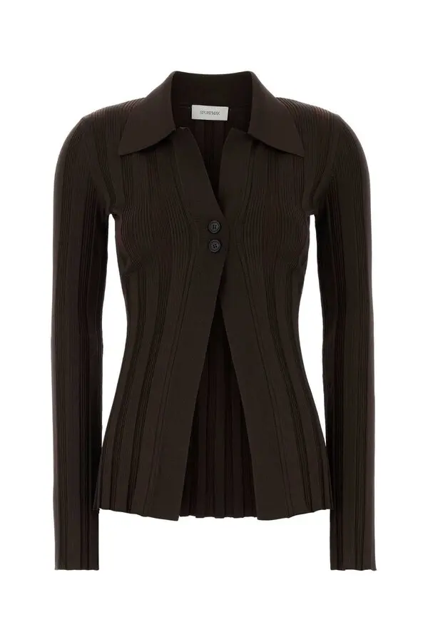 Sportmax Albio1234 Stretch Viscose Blend Cardigan - Brown