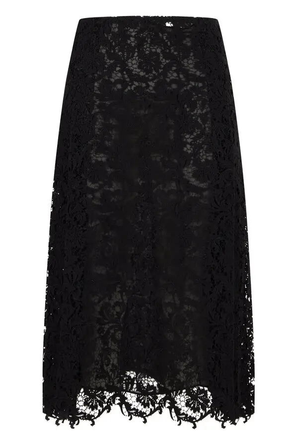 Fendi Macramé Lace Skirt - Black