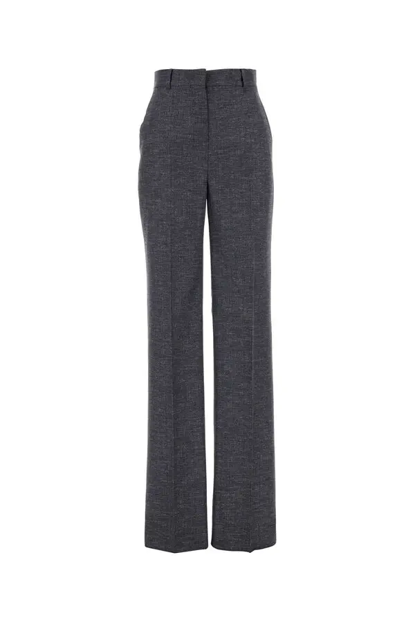 MM STUDIO Eziana Melange Wool Blend Pant - Blue