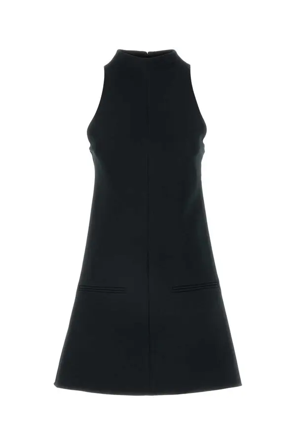 COURREGES Sleeveless High Neck Twill Dress
