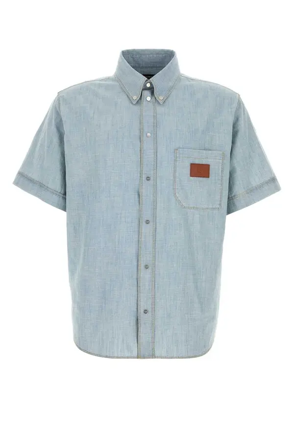 Fendi S Chambray Shirt - Light Blue