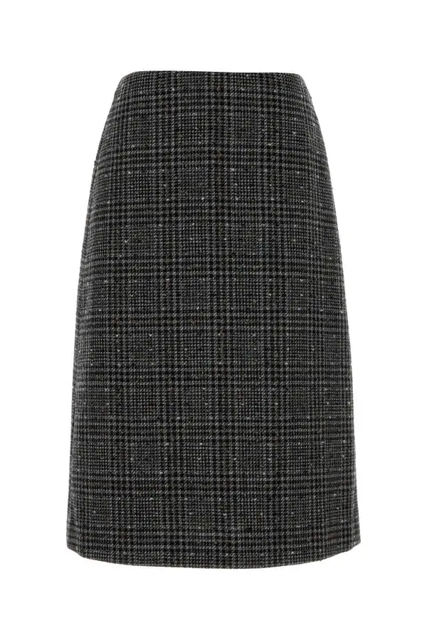 Fendi Embroidered Tweed Mini Skirt For