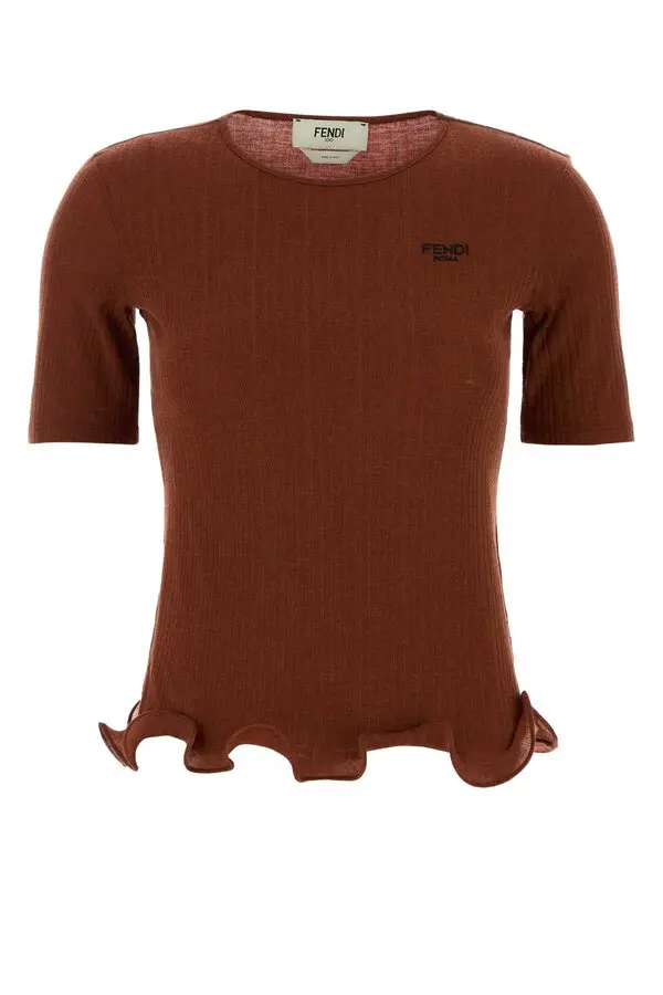 Fendi Brick Virgin Wool Top