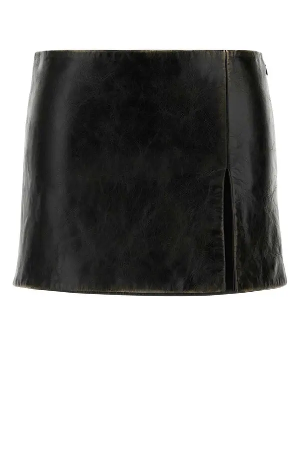 Miu Miu Leather Mini Skirt
