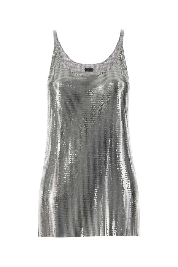 Rabanne Metal Knit Top - Silver