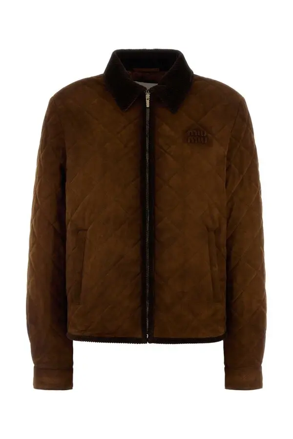 Miu Miu Quilted Lamb Suede Jacket