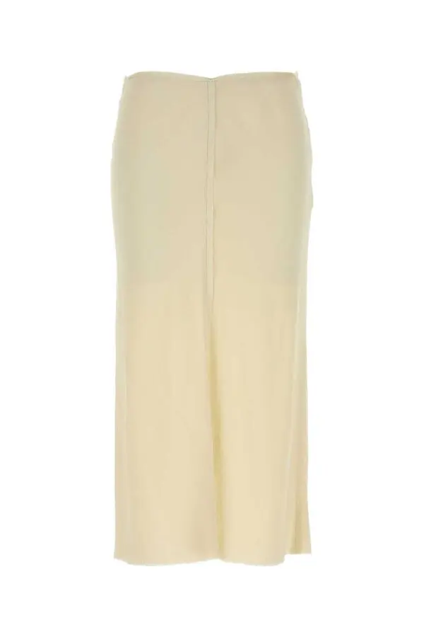 AMI Paris Stretch Viscose Midi Skirt - White