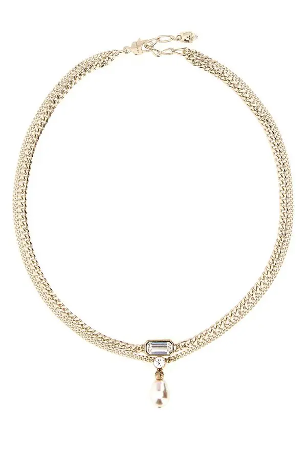 Alexander McQueen Mini Skull Platinum Metal Necklace